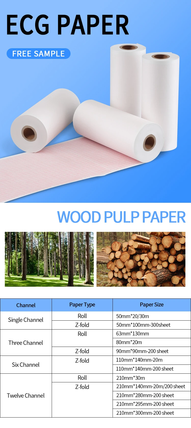 Ekg Thermal Ecg Chart Paper Portable Thermal Print Paper White Hospital ...