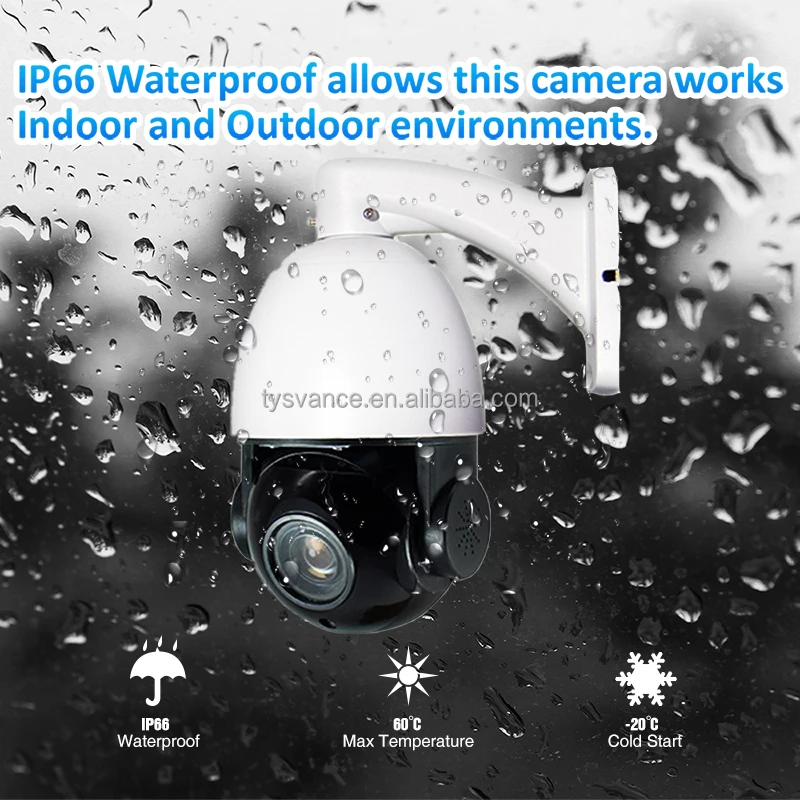 Outdoor HD 4K 5MP IP POE PTZ Dome Camera with 8MP 30x Zoom