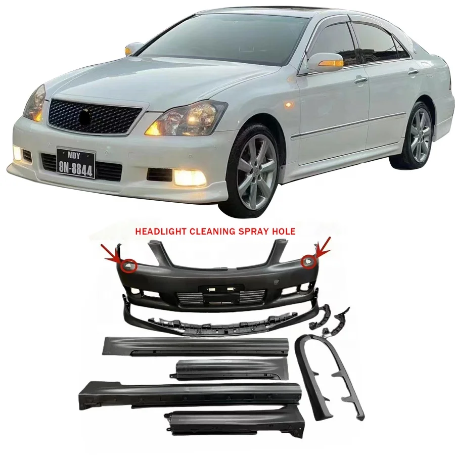 car body kit for 2005-2010 toyota crown 184 style car front bumper side ...
