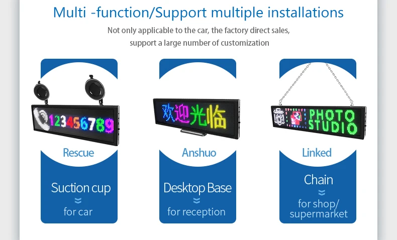 Indoor Led Open Closed Sign Board Rgb Full Color Customized Scrolling ...
