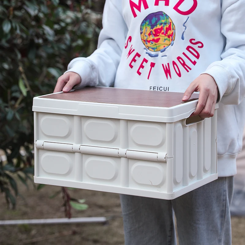 Plastic Folding Storage Bins Camping Collapsible Storage Box With ...