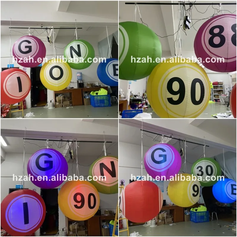Lighted Inflatable Bingo Ball Event Inflatable Advertising Spheres