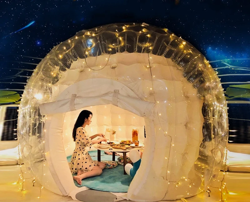 Double Layer Dome Bubble Tent Winter Outdoor Dining Room Inflatable ...