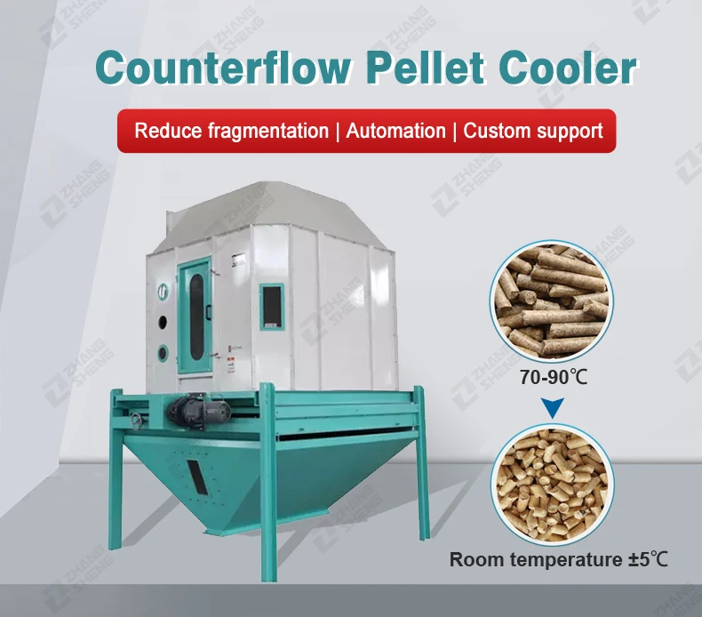Small Sawdust Pellet Mill Cooler Counter Flow Pellet Cooler Wood ...