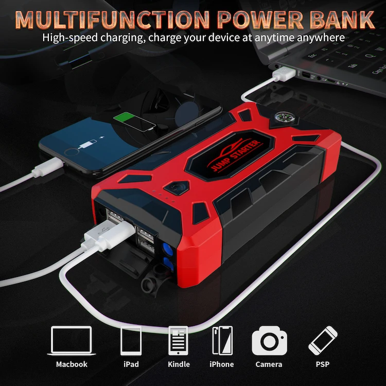 Portable Vehicle Tools Jump Box 20000mah Car Jump Starter With Air Pump ...