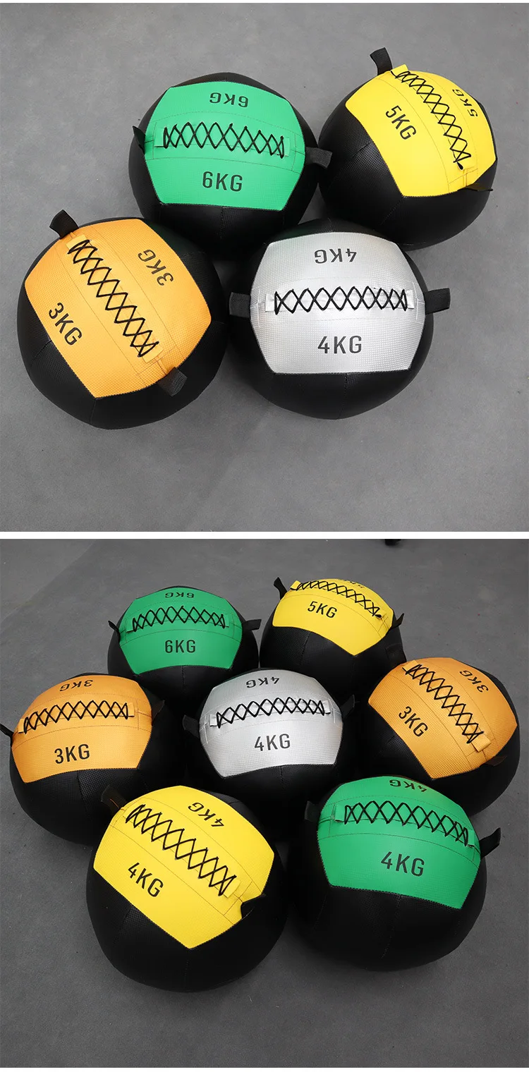 Soft Wall Ball Crossfit Weighted Leather Customized Medicine Ball Gym ...