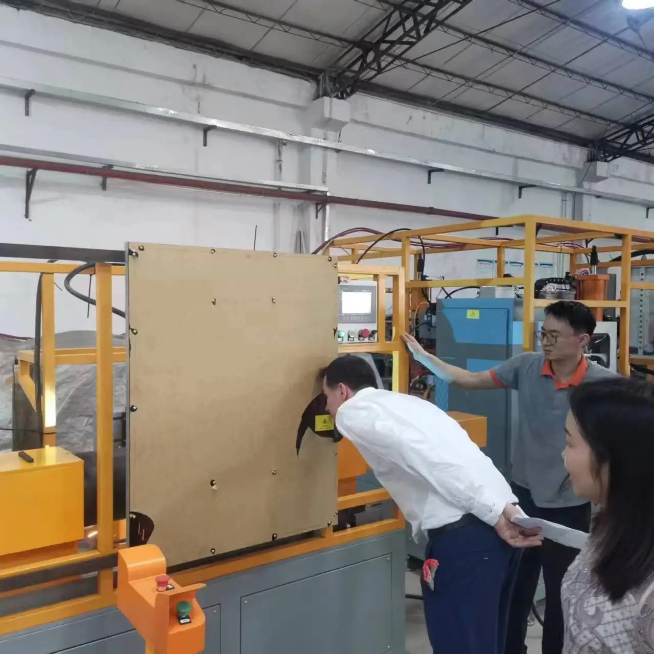 Handheld Ibc Cage Flattening And Punching Hole Machine With Welder ...