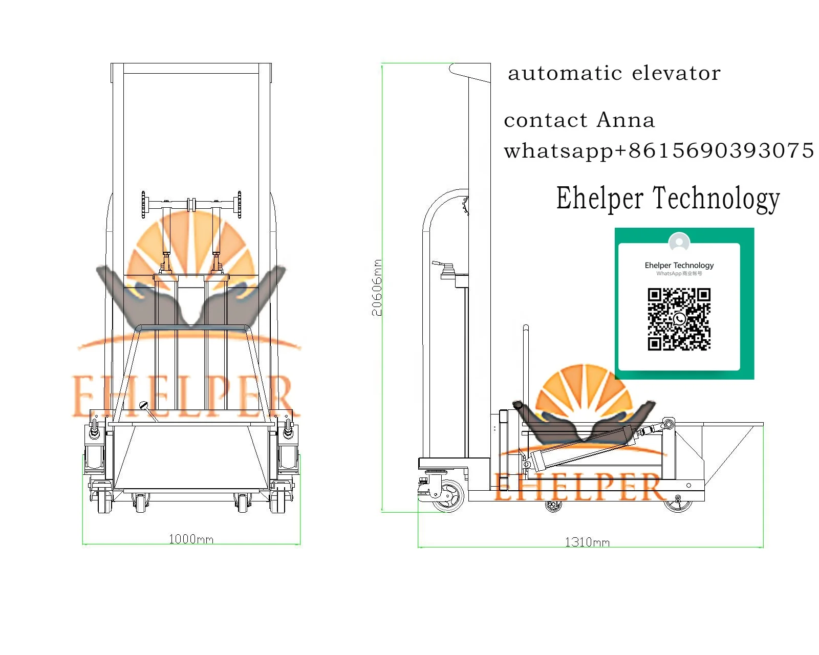 200kg Lifting Tilting Trolley Pneumatic Operated Automatic Lifter ...