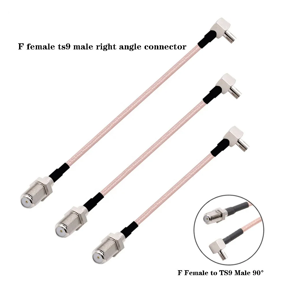 Rf Coax Adapter F Female Ts9 Male Right Angle Connector 50 Ohm Rg316 Coax Pigtail For Cctv ...