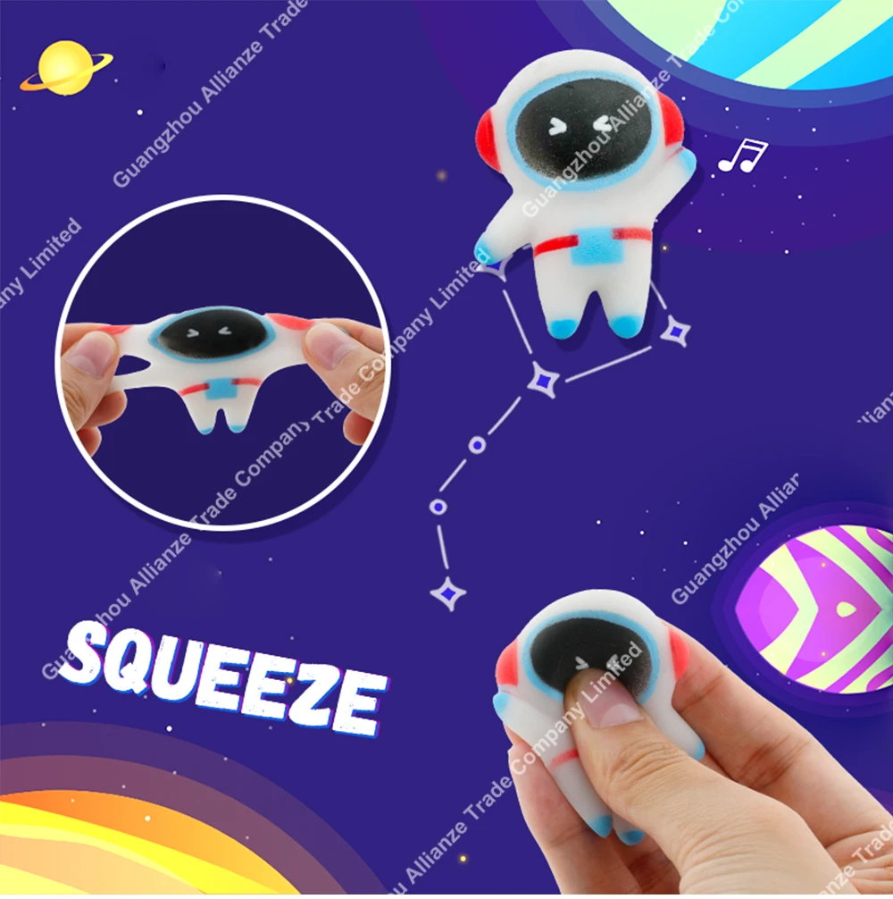 12 Styles Squeeze Toys Kawaii Cute Mini Alien Rocket Astronaut Planet ...