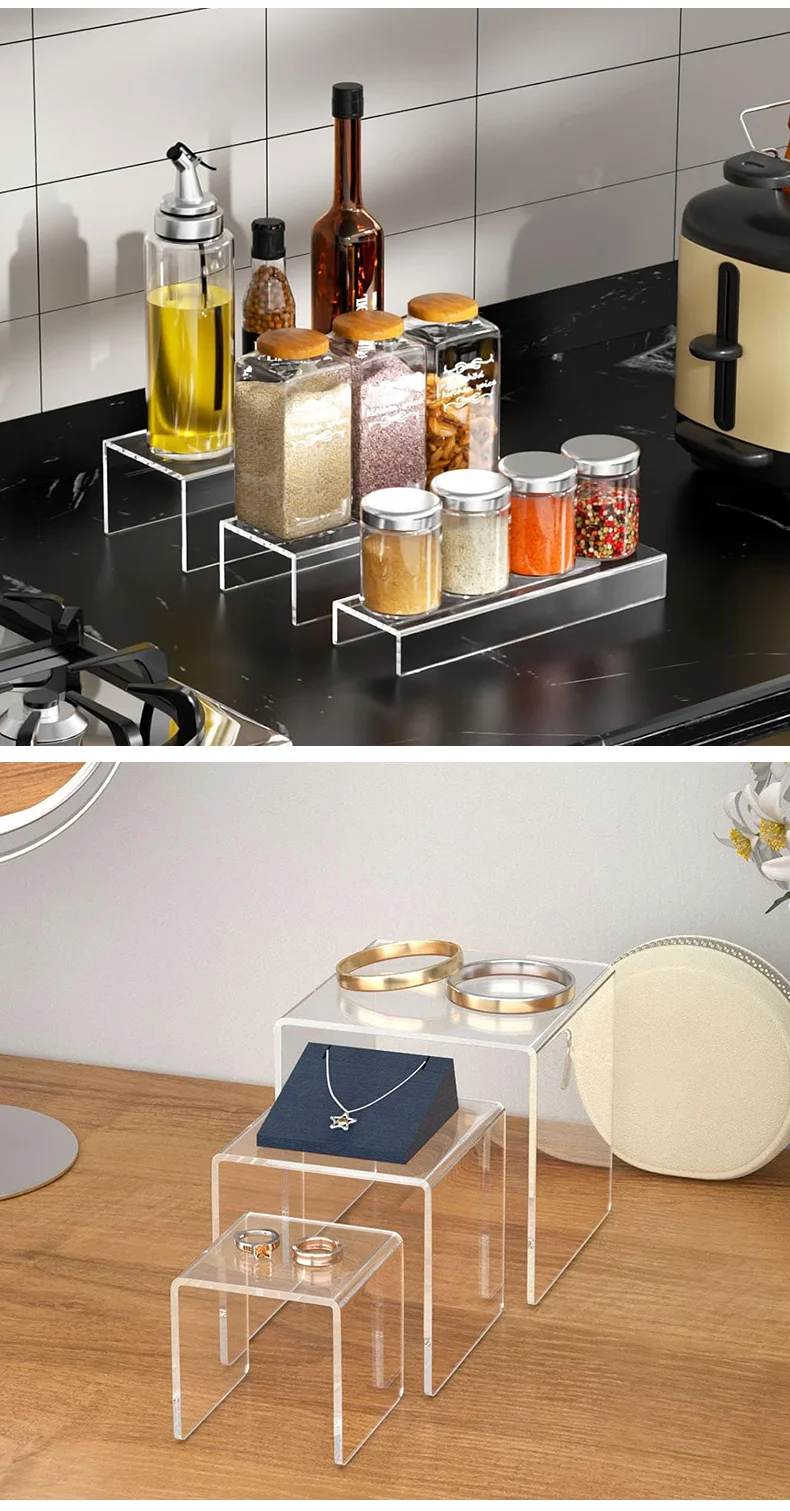 Modern Eco-Friendly Acrylic Desktop Display Stand Transparent 3/4 ...