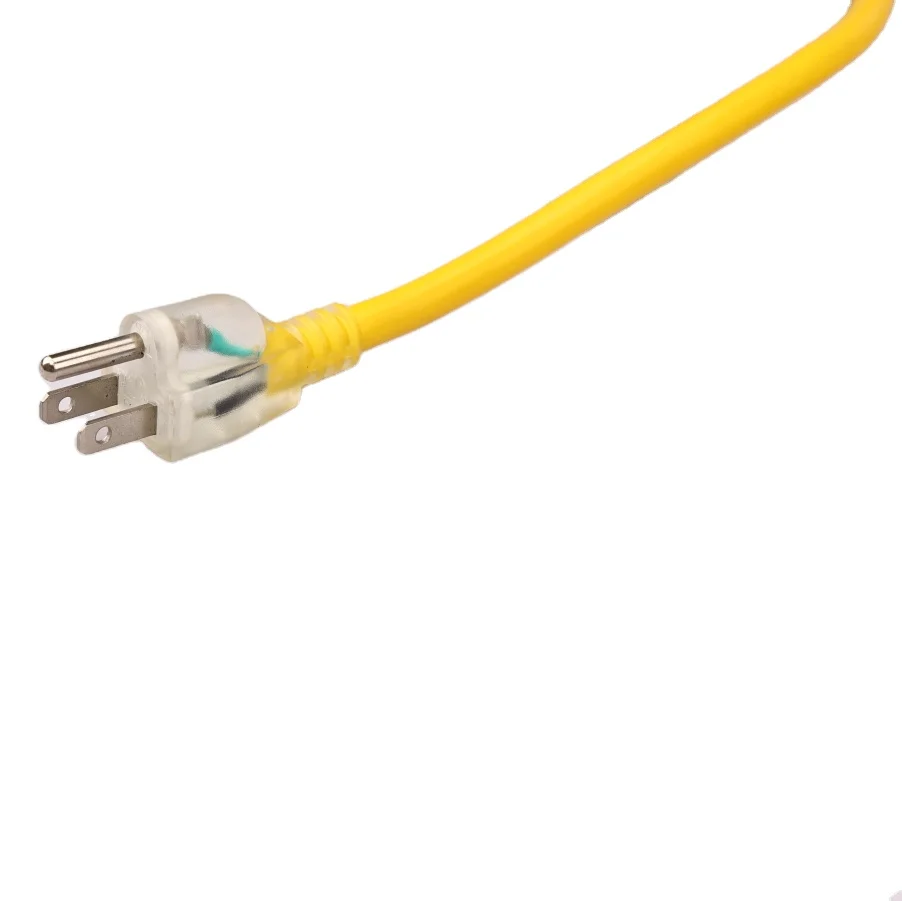 125v 15a T-shaped Outdoor 12/3 Triple Tap Extension Cord With Indicator ...