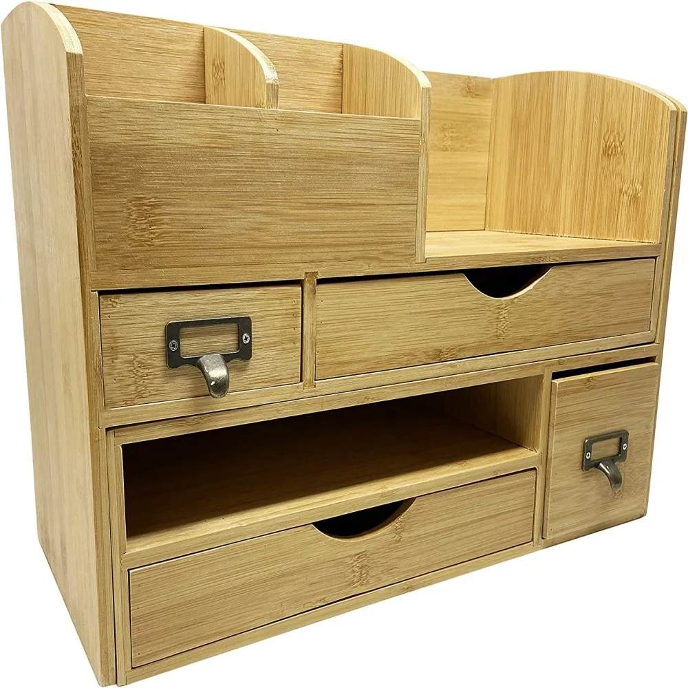 Wooden Organization Box With Drawers,Tabletop Wooden Desk Organizer For ...