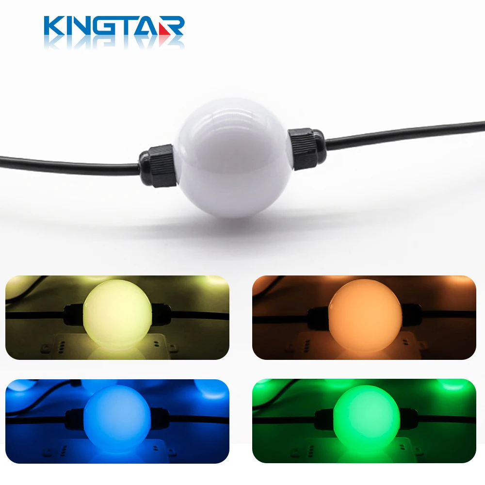 50mm RGB LED Pixel Ball 360 Degree Christmas Lighting Plastic Point ...