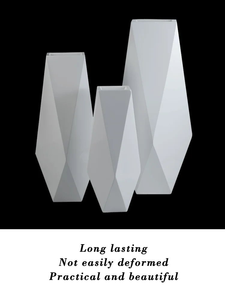 Irregular Shapes Large Vases Decor Tall Floor White Fiberglass ...