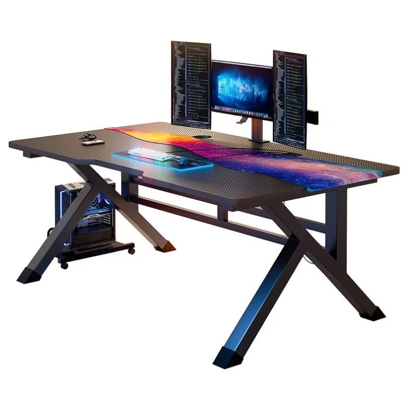 pc gamer metal gaming desk workstation black gaming table laptop table ...
