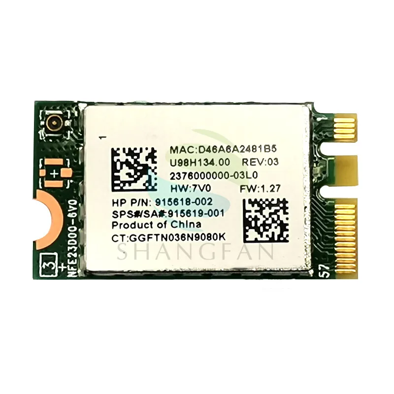 用于Realtek RTL8723DE 300Mbps NGFF 2.4G无线 + BT 4.0网卡，适用于HP/Shenzhou ...