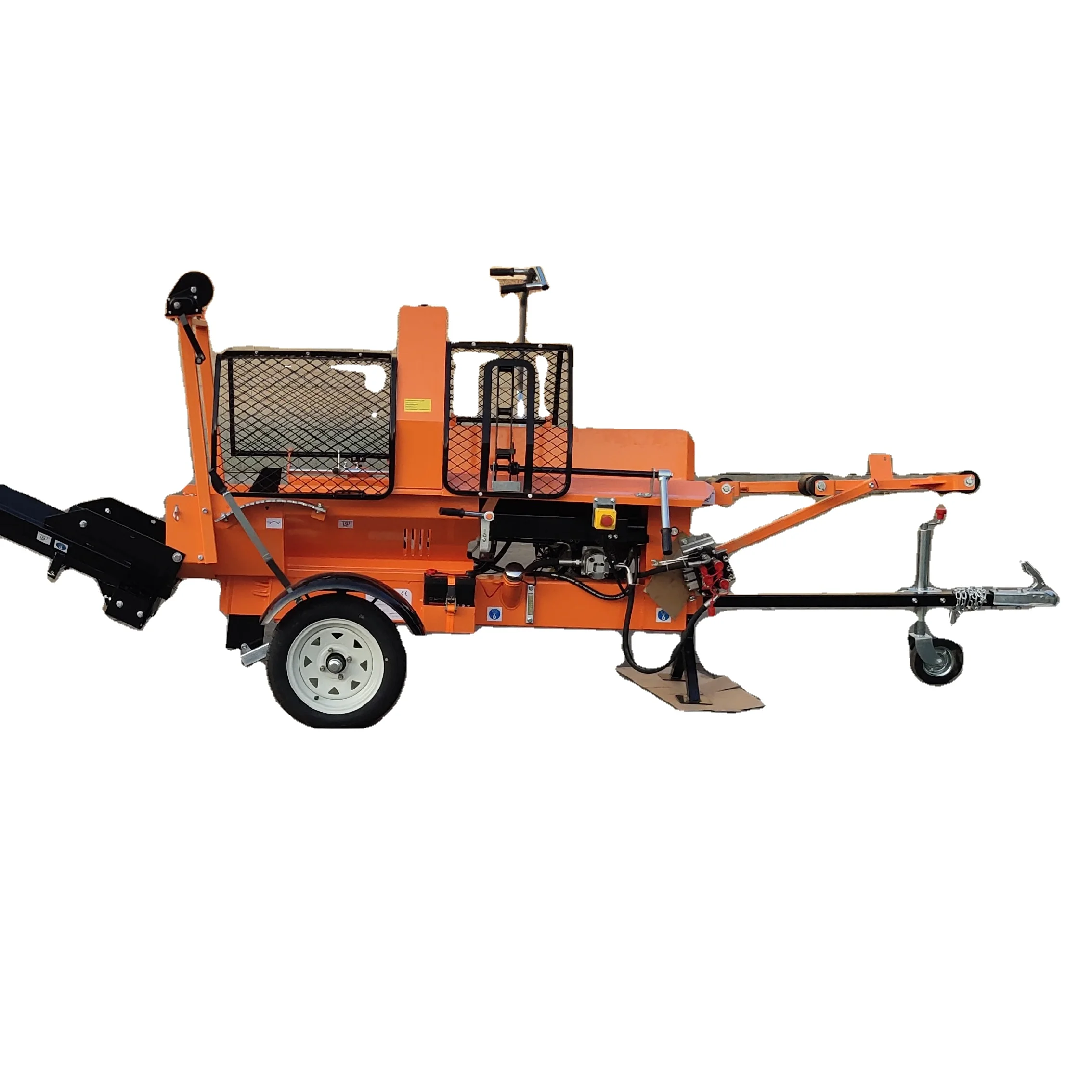 12 Ton Simplified wood processor with conveyor optional infeed table ...
