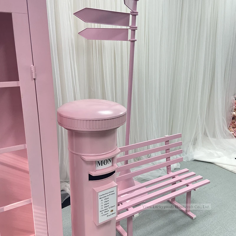 Vintage Pink Telephone Booth Set for Party & Wedding Decor