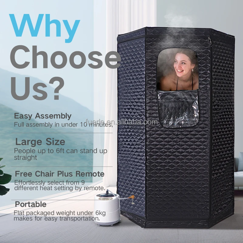 Portable Steam Room Home Sauna Tent Full Body Folding 1 Person Sauna ...