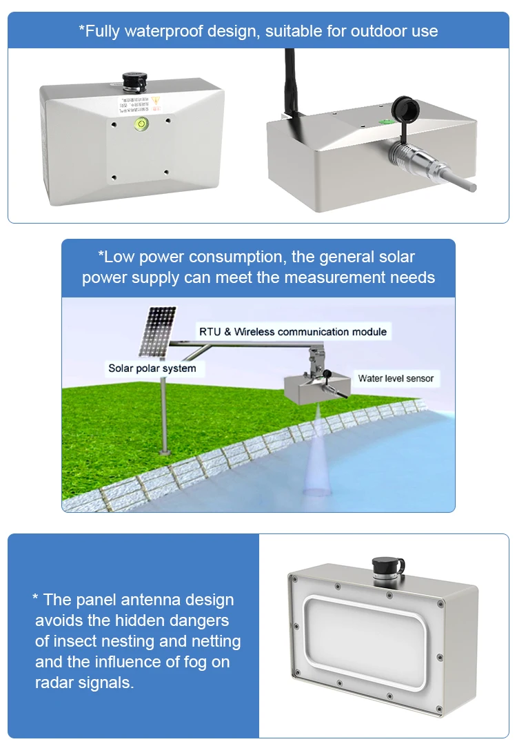 Holykell RS485 Non Contact Radar Type River Water Level Meter
