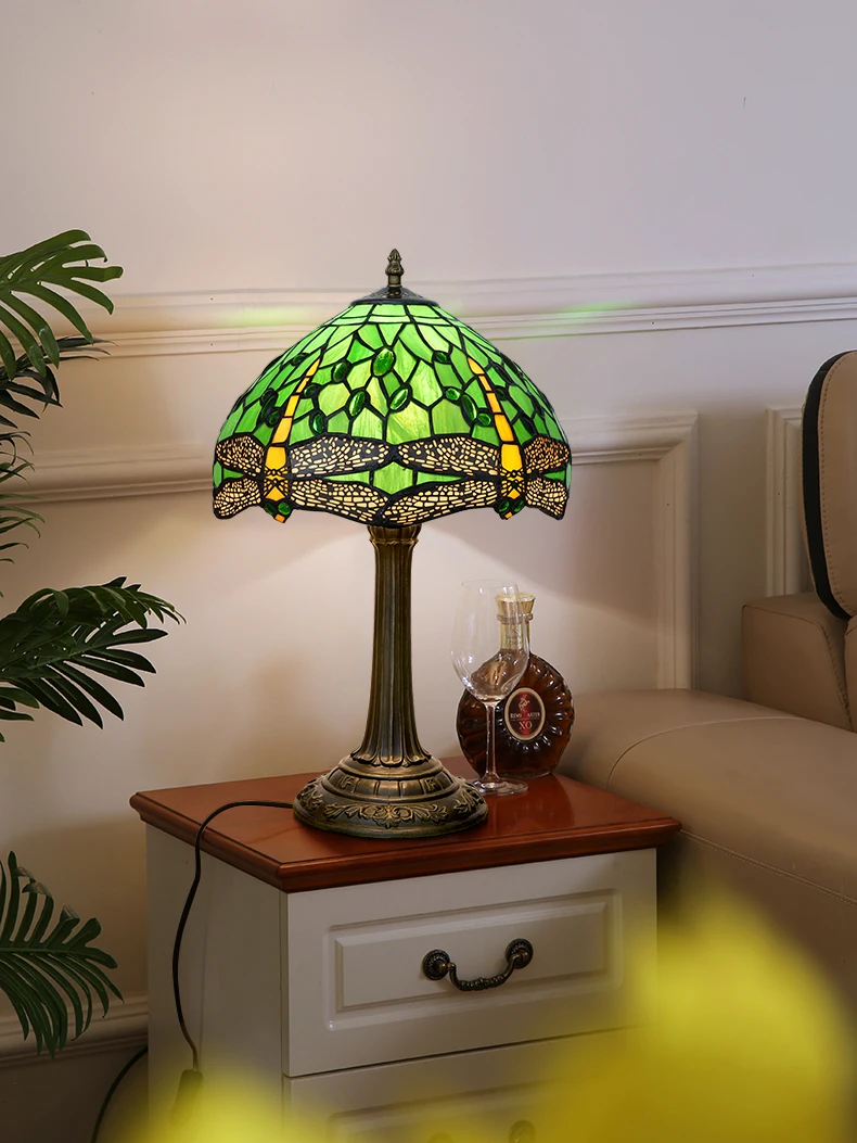 12 Inch Lamps - Elegant Tiffany Stained Glass Desk Lamps