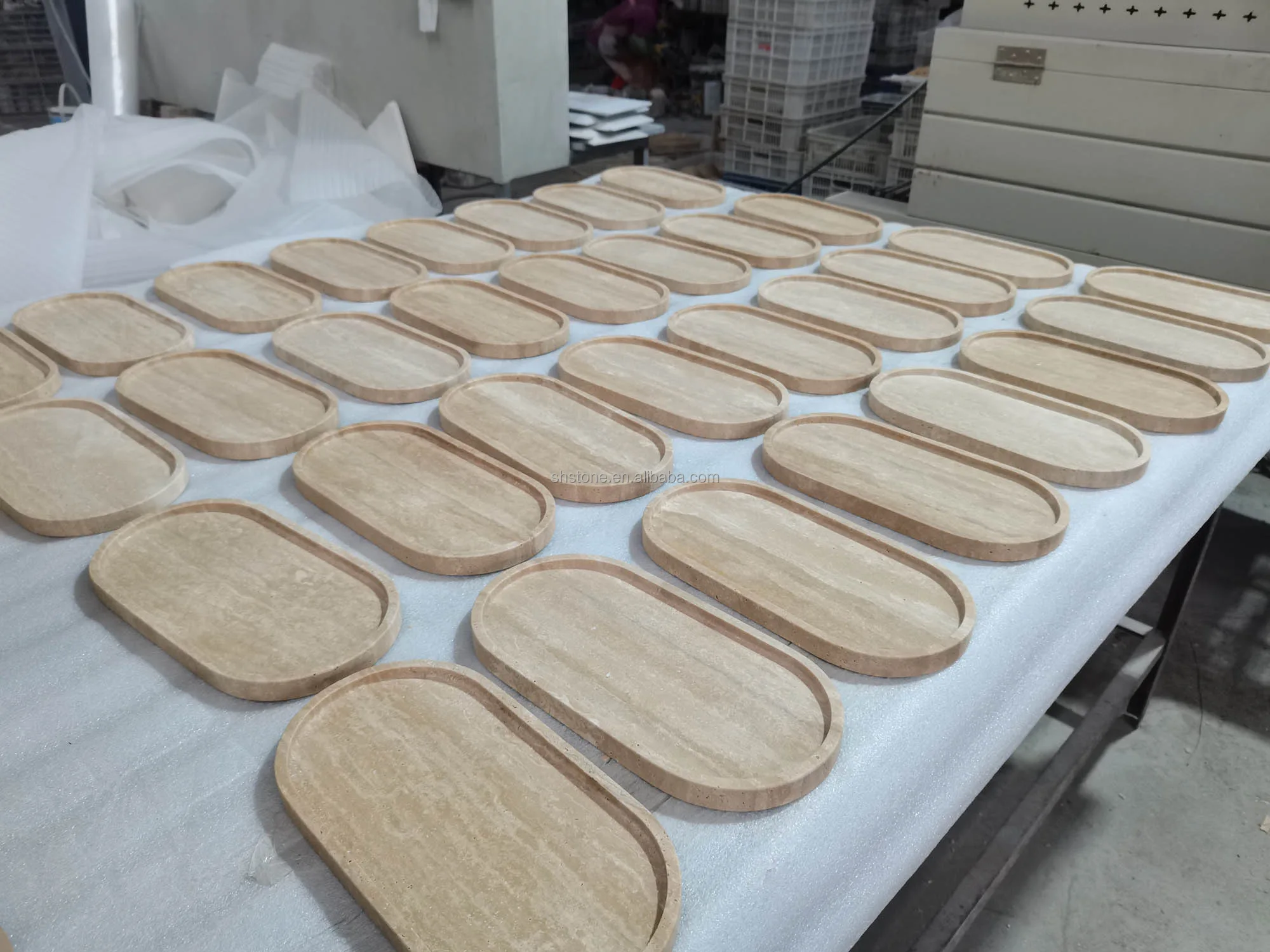 SH STONE Luxury Natural Stone Marble Decoration Red Big Round Tray ...