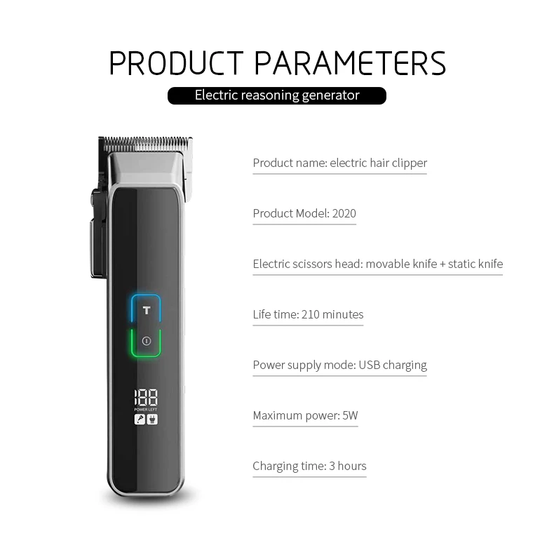 New Powerful Hair Trimmers Clippers Cordless Beard Trimmer Hair Removal ...