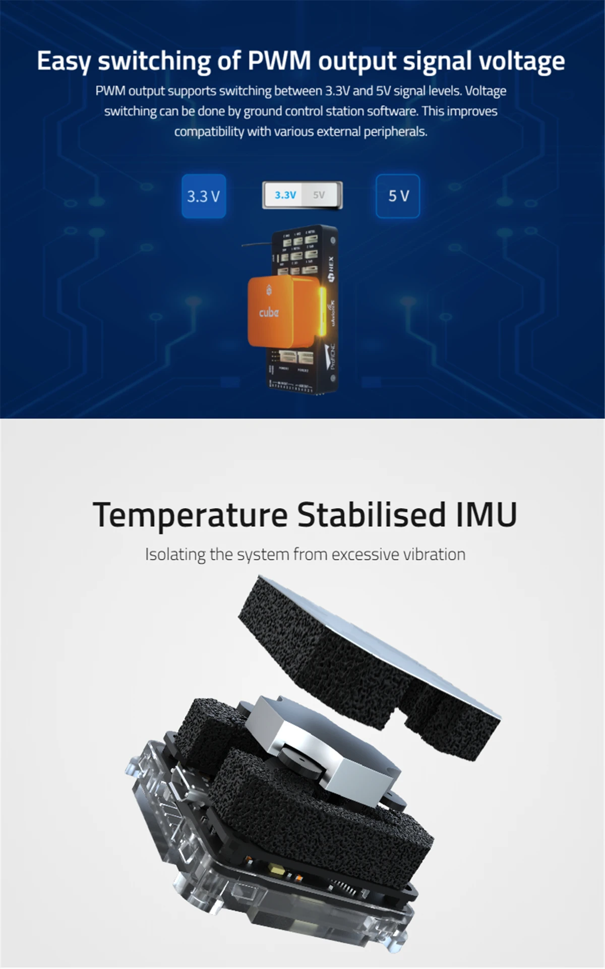 PX4 HEX Pixhawk Cube Orange+ - Precision Flight Control