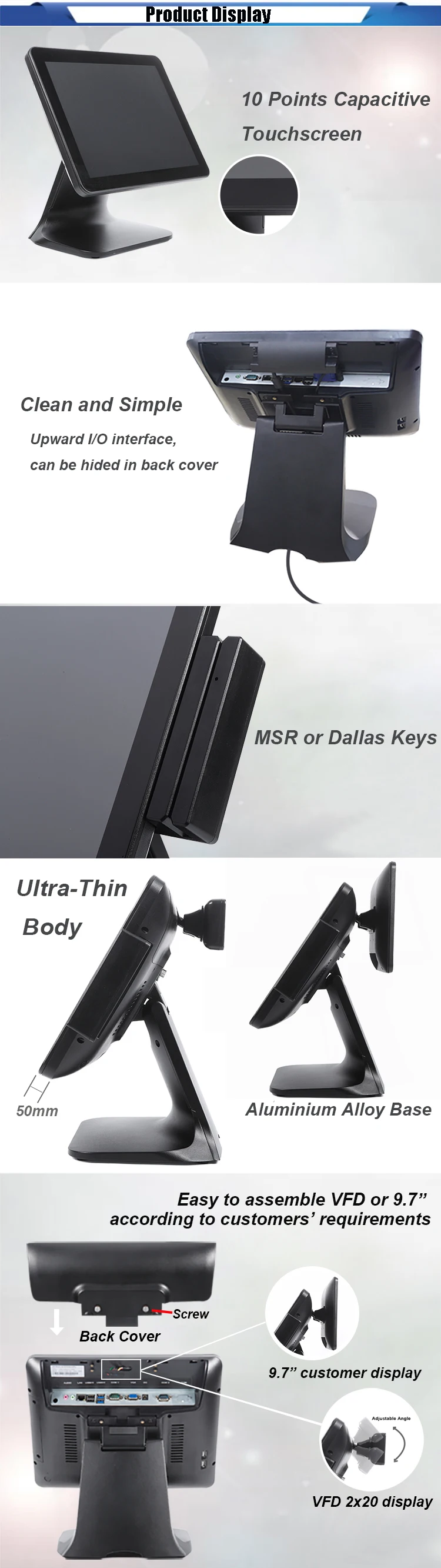 Point of Sale All in One Dual Screen Pos Machine - Latest S800