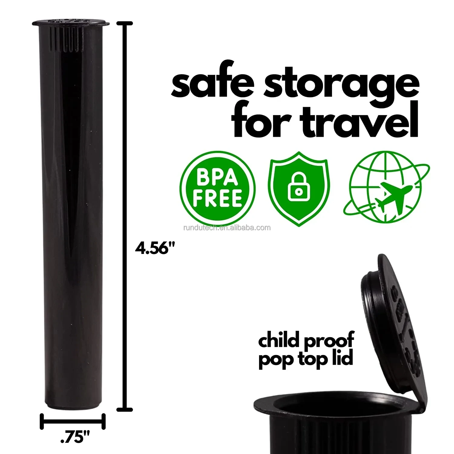 High Quality Pop Top Tube Container Child Resistant 98mm 116mm 120mm ...