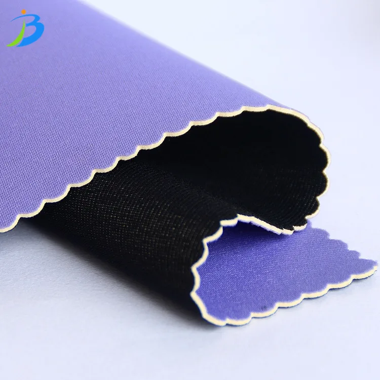 Black Neoprene Fabric SBR Laminated With Nylon Fabric Soft Neoprene ...