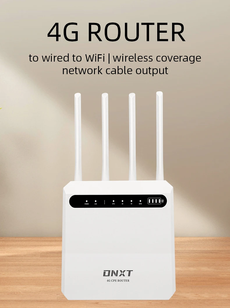 High Speed 4G Wifi Router with 4 Antennas - Perfect for Home