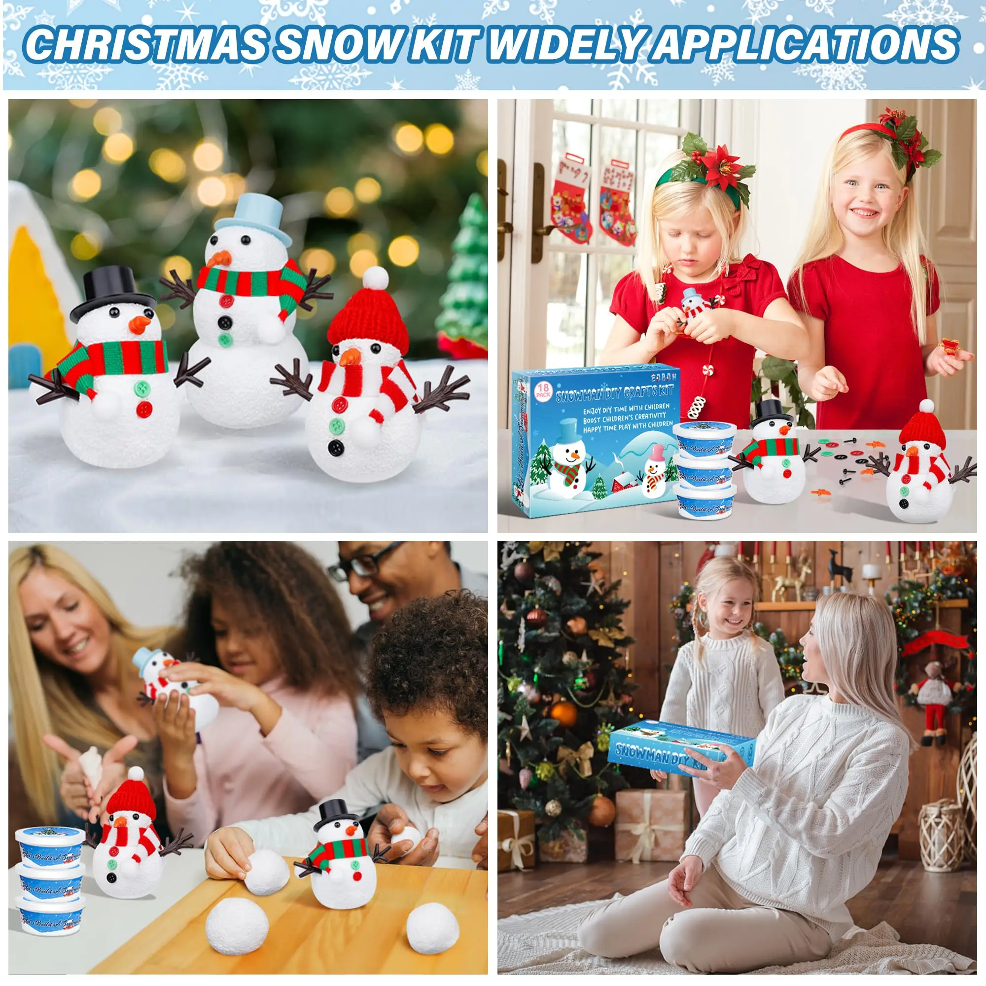 18 Piece Snowman Kit Build a Snowman Craft Kit for Kids Christmas ...