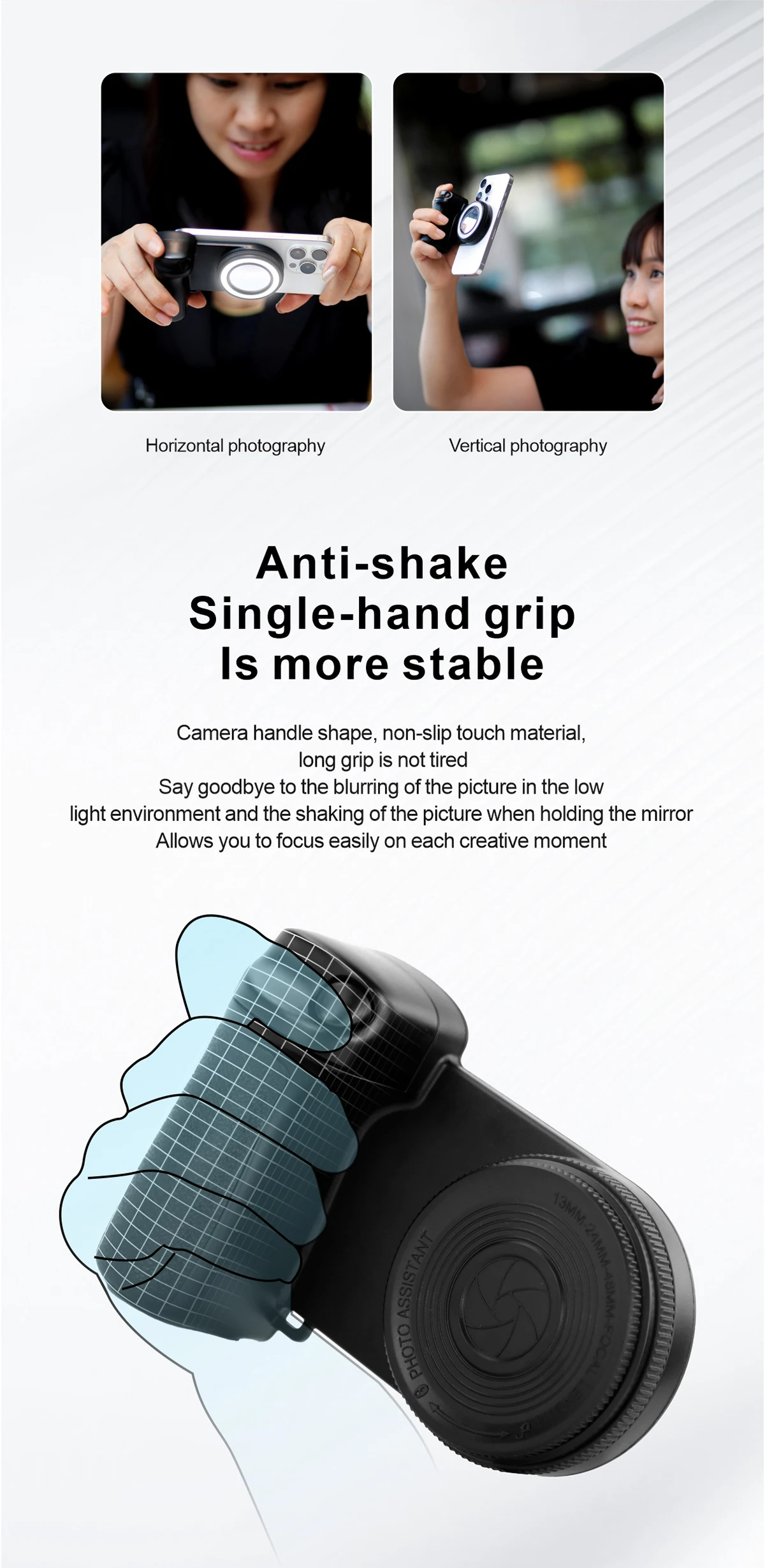 Magnetic Smartphone Holder Mobile Phone Shutter Grip Tripod with 1/4 ...