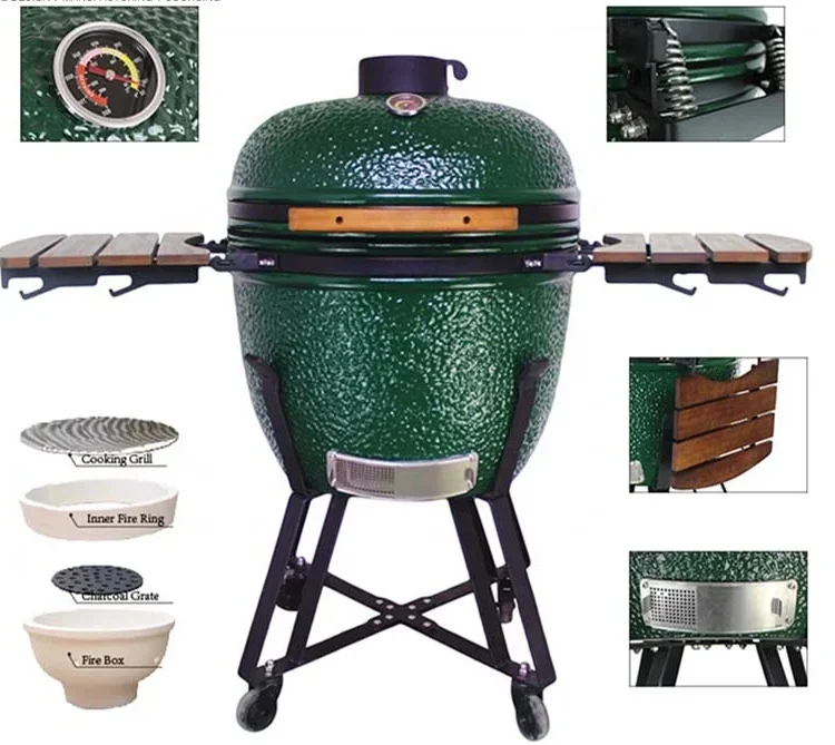 Modern 13 Inch Kamado BBQ Grill Stainless Steel 304 Porcelain ...