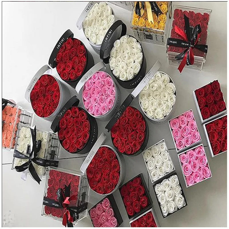 Luxury Round Matt White Rigid Paper Cardboard Flower Gift Box With ...