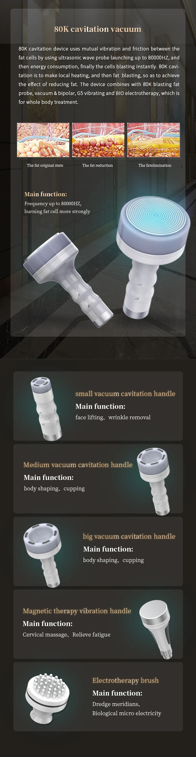 7 In 1 Beauty Equipment: 80k/40k Vacuum Cavitation System, RF ...