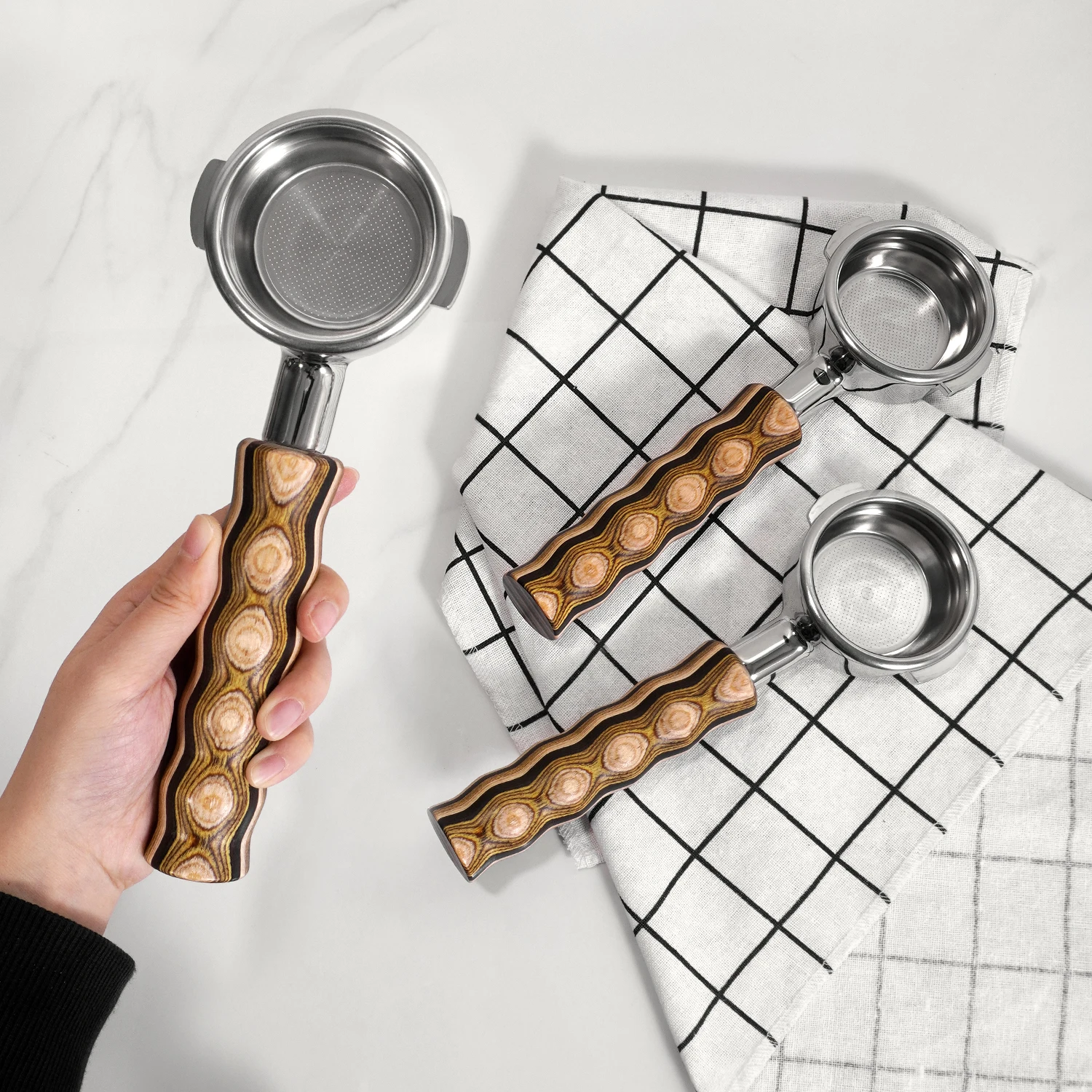 Customizable Wood Coffee Portafilter Handles - Sustainable & Stylish