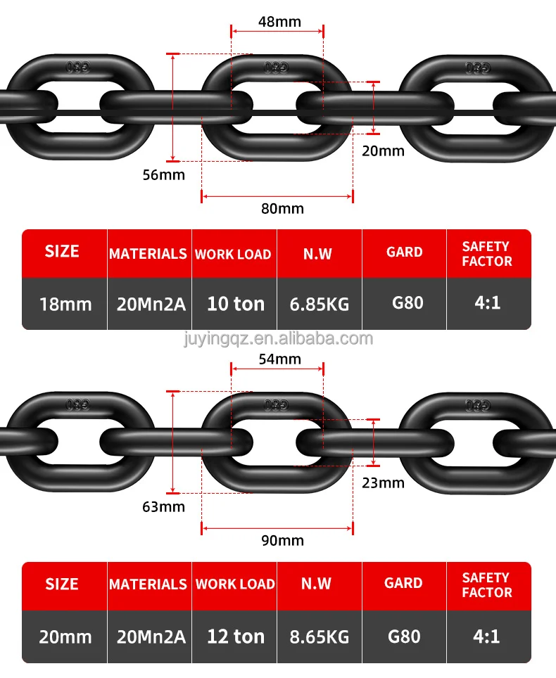 Chain Factory Manufacturing G80 Large Galvanized Steel Chain