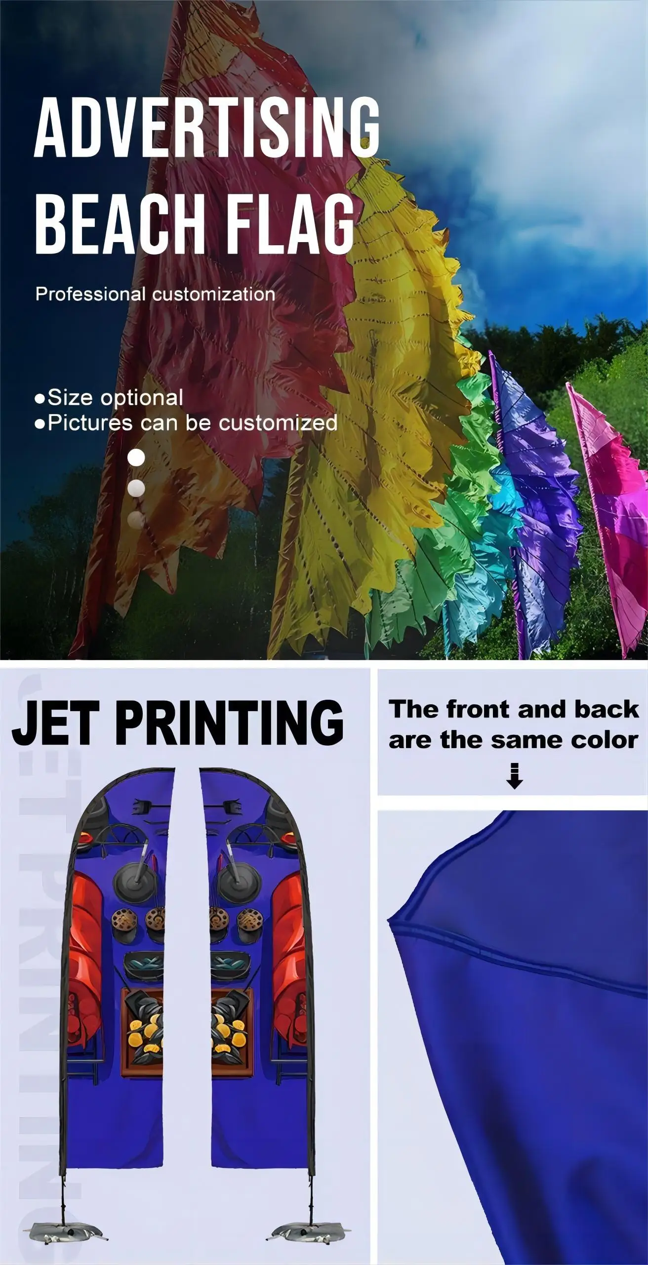 Flying Style Outdoor Advertising Beach Flag Small Feather Flag Custom ...