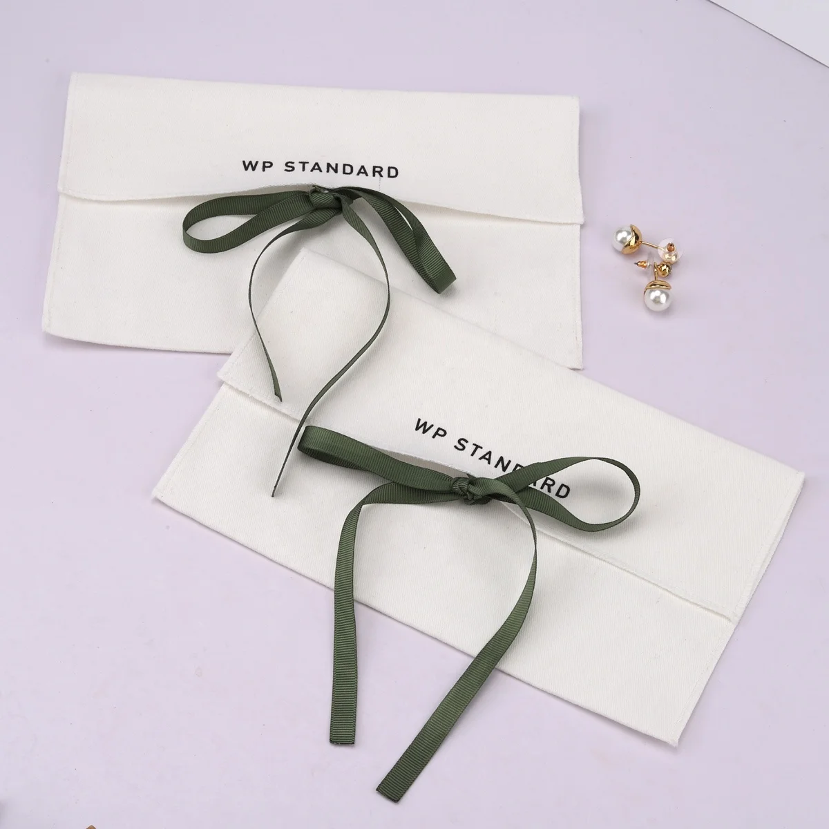 Custom Logo Printed Cotton Twill Envelope Pouch - Eco-friendly