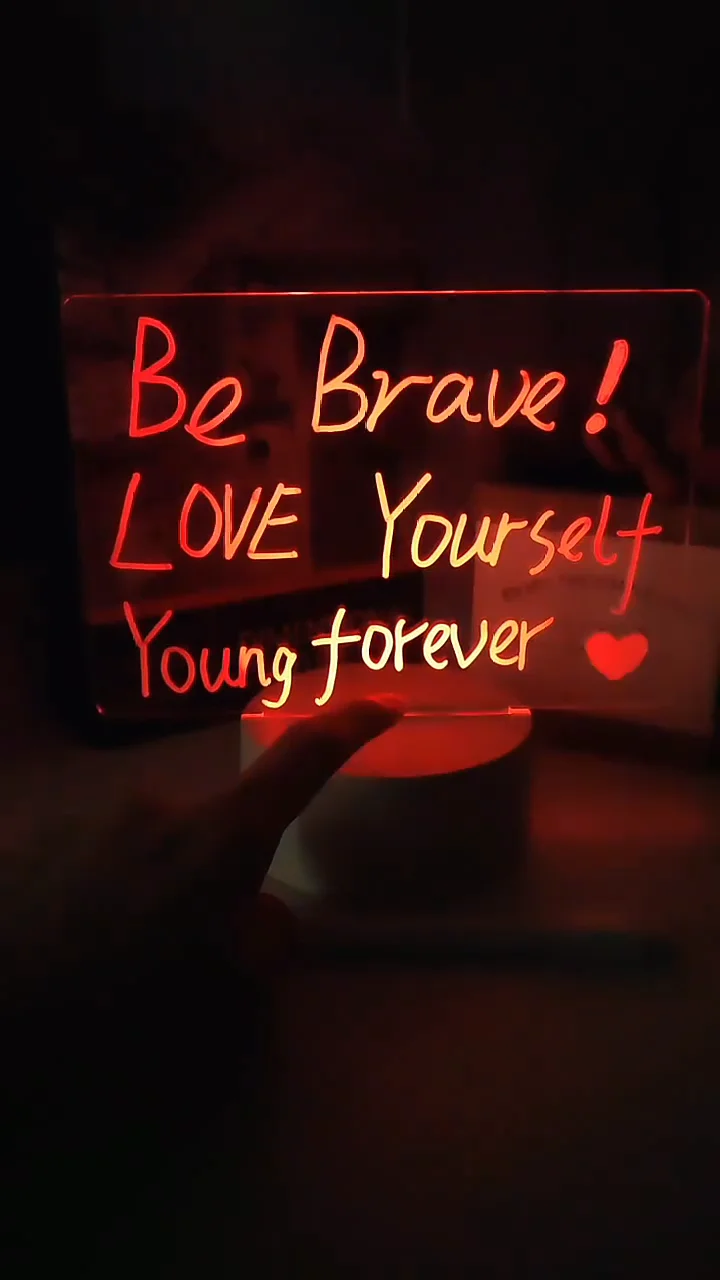 Led Message Board Battery Touch Night Lamp With 7 Colors Changing Touch ...