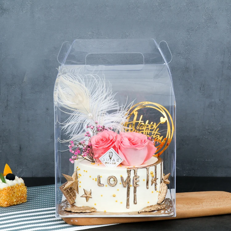 Custom Transparent Recyclable Plastic Packing Cake Container Boxes for ...