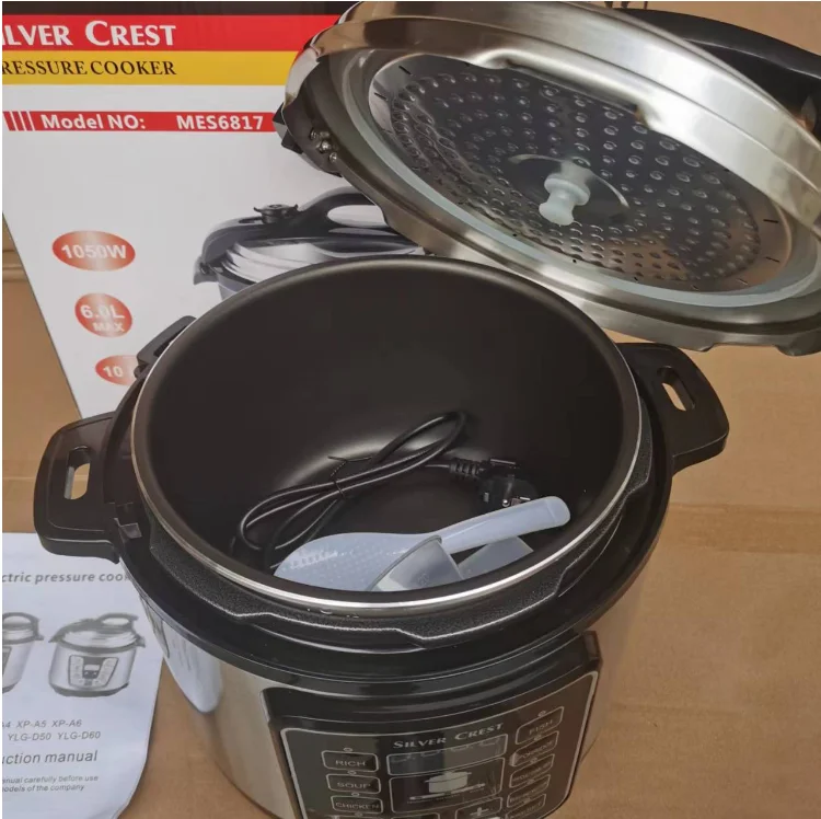 6L Programmable LED Display Stainless Steel Rice Electric Pressure ...
