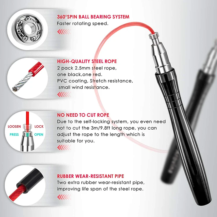 Aluminium Handle Self-locking Fitness Rope Skipping,High Fast Quick ...