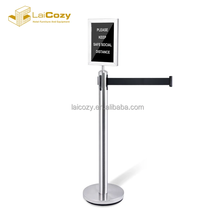Portable Crowd Control Belt Stanchion Post A3 A4 Sign Holder Stands ...