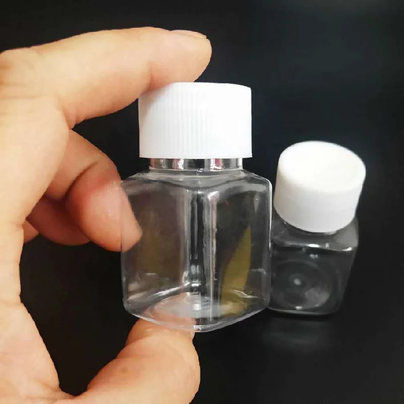30ml PET Plastic Square Pill Bottle with Wide Mouth for Powder Storage ...