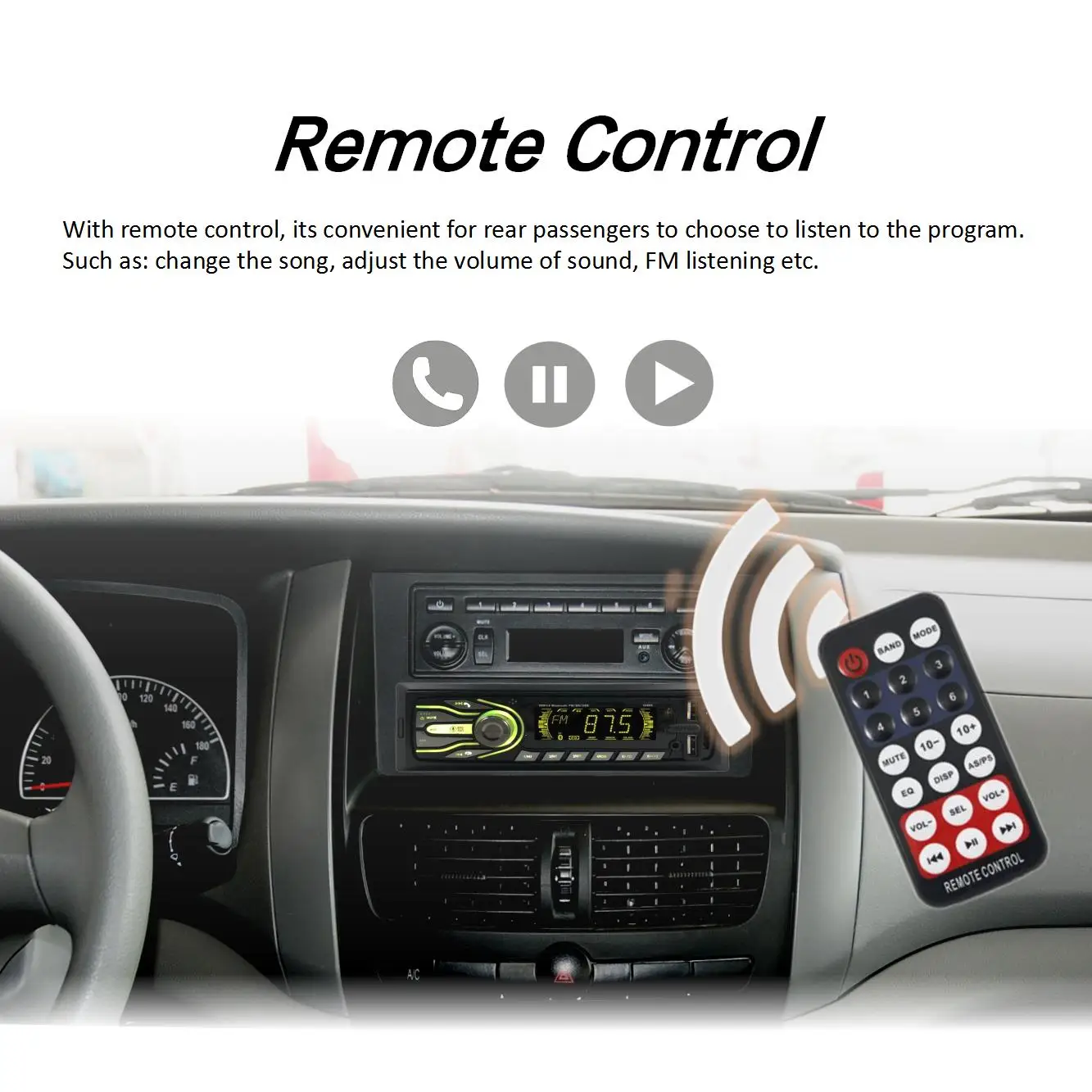 Universal 1din Auto Radio Lcd Screen Car Mp3 Player With Bt Fm Eq 2 Usb ...