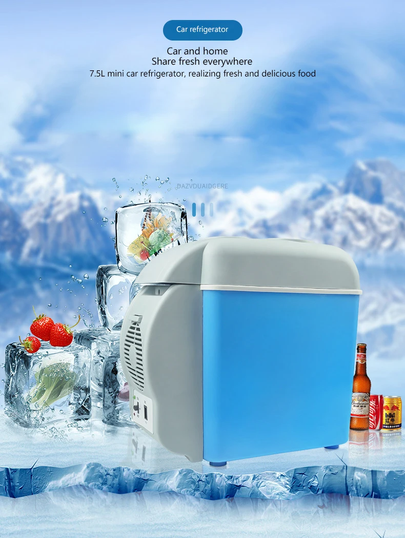 Car Small Refrigerator 7.5l Mini Refrigerator Car Cooling And Heating ...